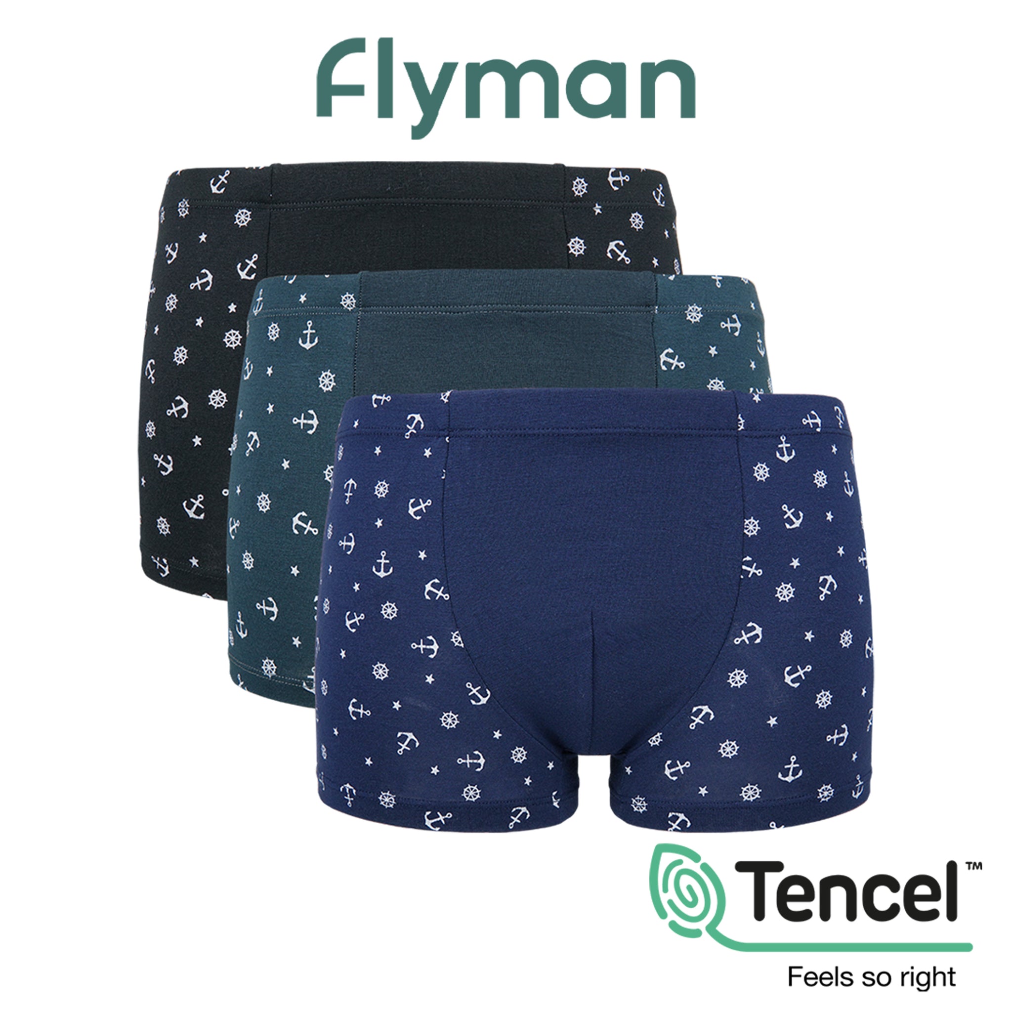 Flyman Celana Dalam Pria Boxer Tencel 3 pcs FM 3167
