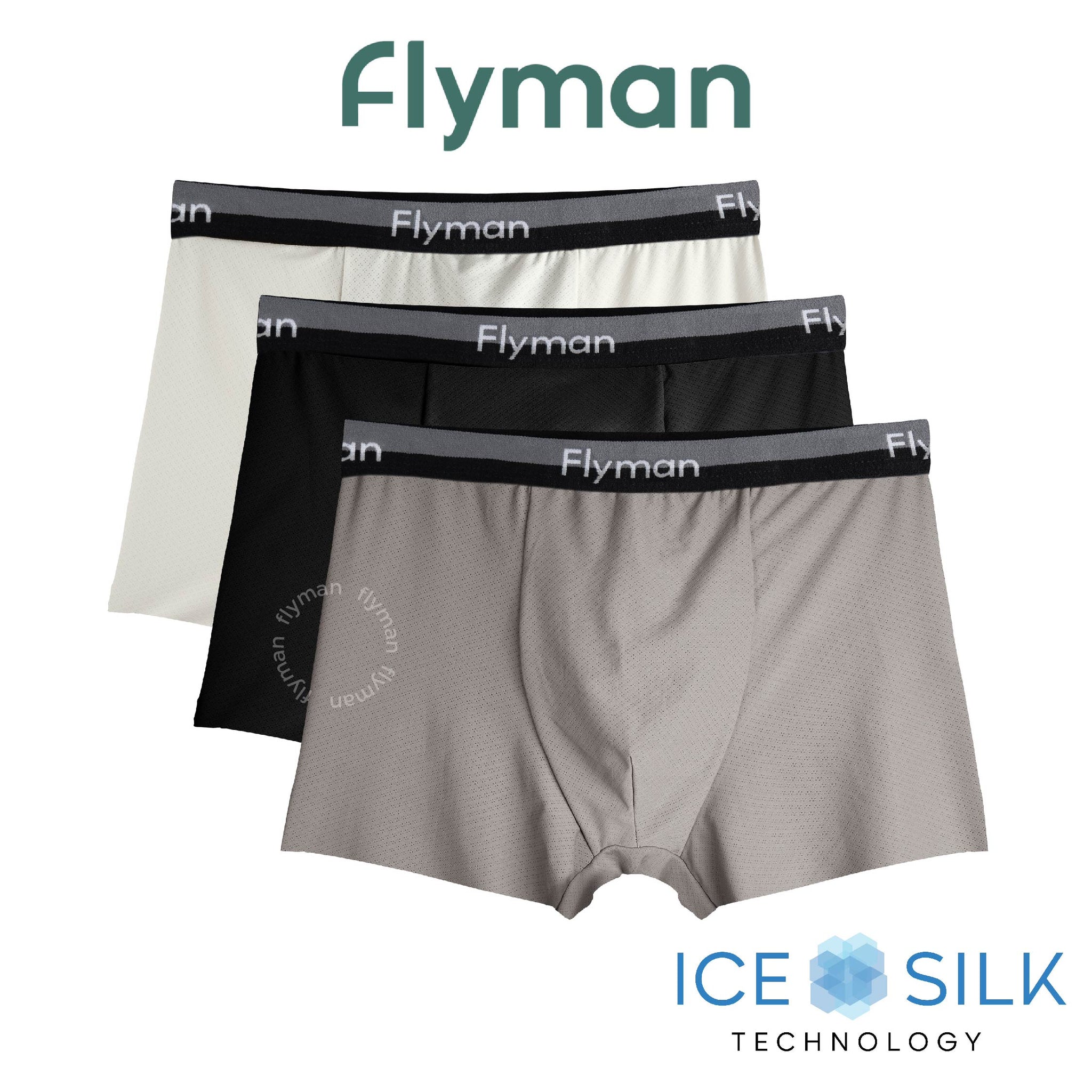 Flyman Celana Dalam Pria Boxer Ice Silk 1 pcs FM 3435